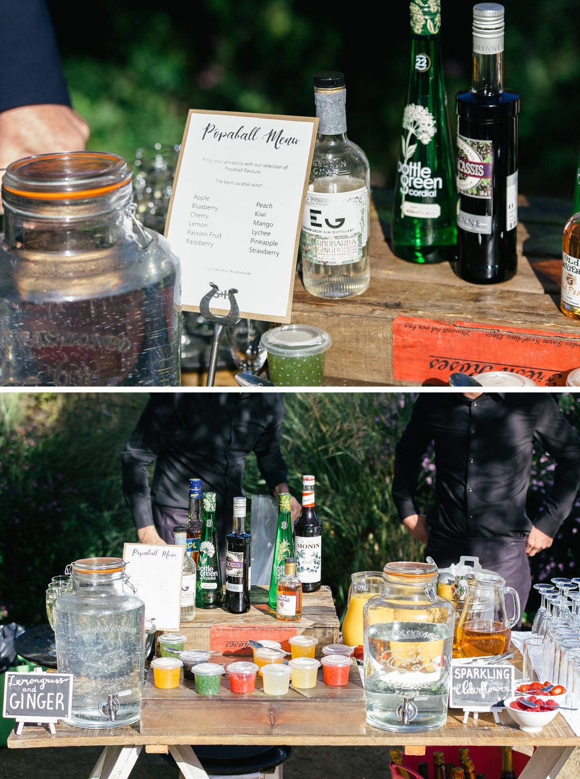 Make your own wedding bar DIY inspiration - Sam and Yaz