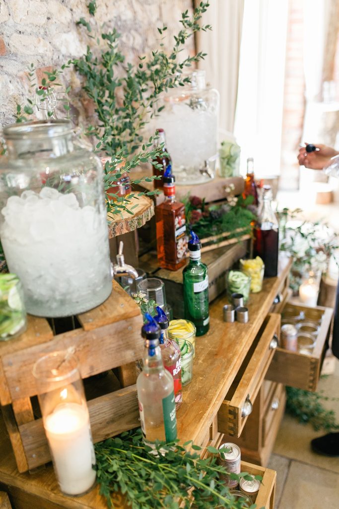 Make your own wedding bar DIY inspiration - Sam and Yaz